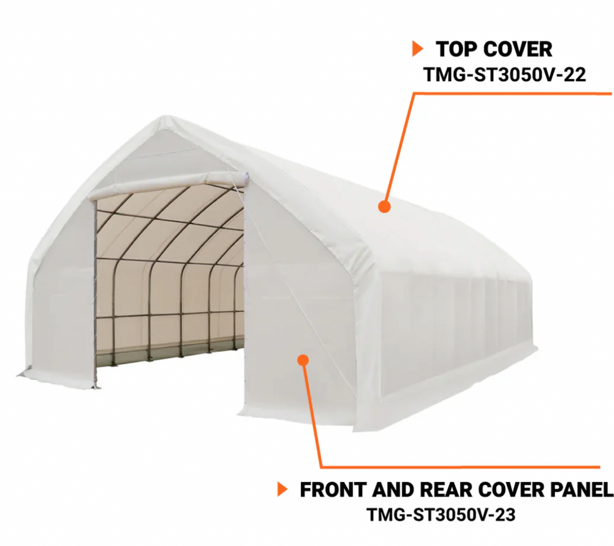 TMG-ST3050V-23 End wall cover (17oz PVC tarp) — TMG-Parts-US