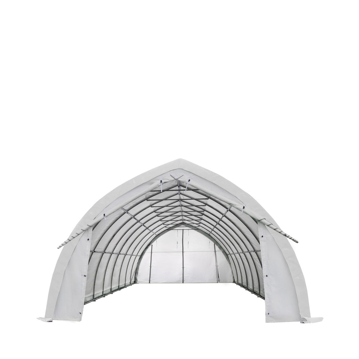 TMG Industrial 20' x 40' Arch Wall Peak Ceiling Storage Shelter with H ...